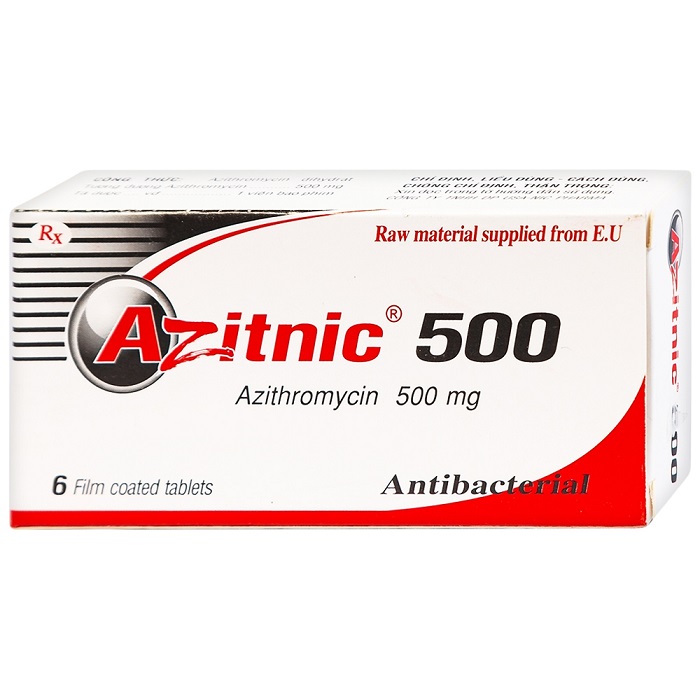 Azitnic 500: Điều trị nhiễm khuẩn hô hấp, da, đường tiết niệu